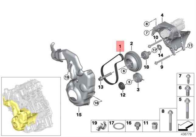 Genuine BMW F15 F18N Sedan SUV Tooth belt OEM 11287633713 | eBay