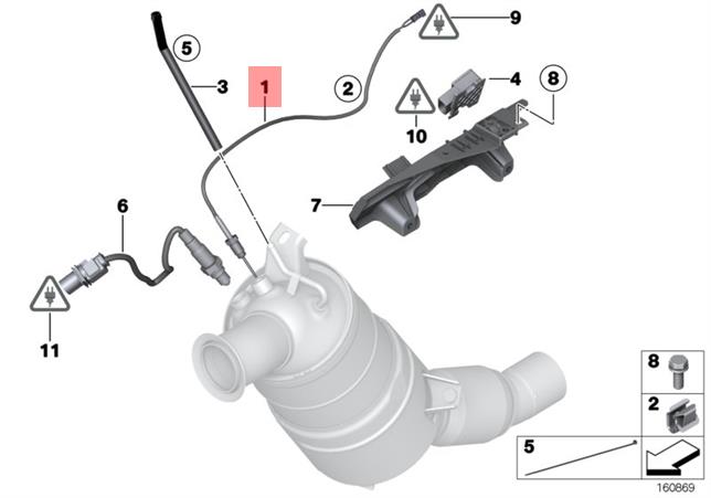 Genuine BMW E60N E61N E70 E70N E71 Exhaust Temperature Sensor OEM ...