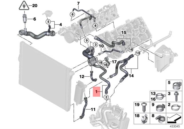 Genuine BMW F01 F02 F03 F03N Sedan Radiator Coolant Hose OEM ...