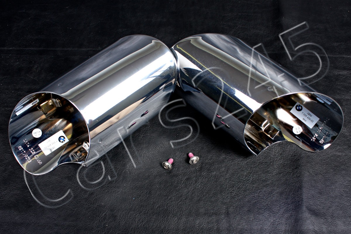 Genuine Exhaust Tail Chrome Pipe Tips + Head Screws M5X10 Pair BMW X6 ...