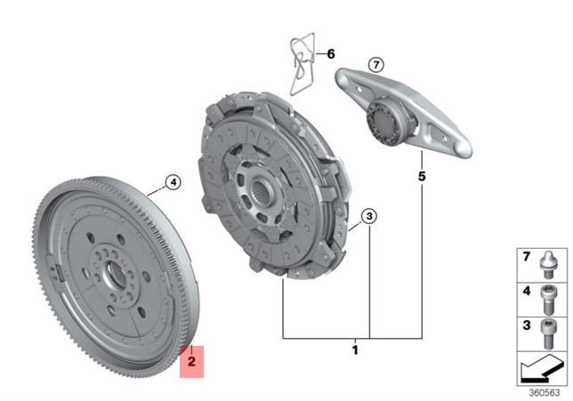 Genuine BMW F80 F82 F83 Cabrio Twin Mass Flywheel DKG OEM 21212283829 ...