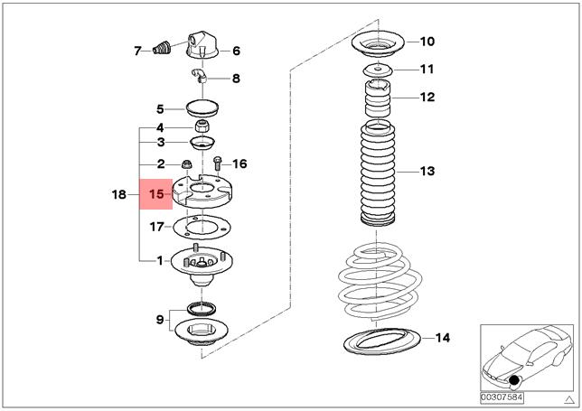 Genuine BMW E38 E39 Sedan Suspension Adapter OEM 31331091858 | eBay