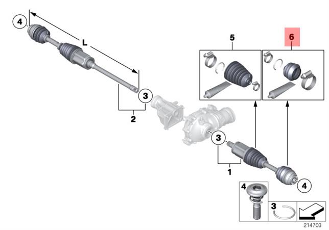 Genuine BMW F01 F02 Front Axle Outer CV Joint Boot Repair Kit OEM ...