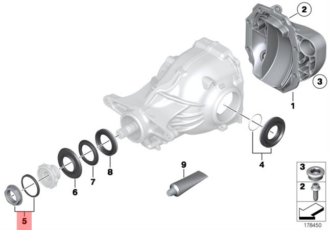 Genuine BMW X5 E70 Repair Kit Rear Differential Pinion Seal OEM ...