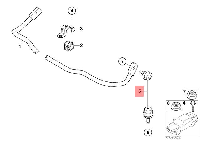 Genuine BMW E65 E66 E67 Sedan Stabilizer link OEM 33506781538 | eBay