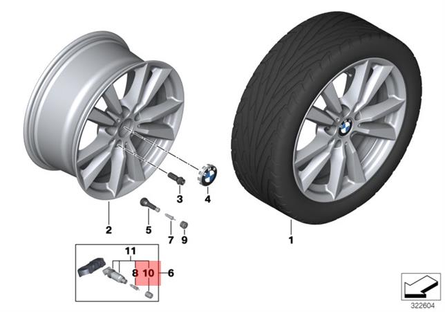Genuine BMW F06N F12N TPMS Wheel Valve Stem Caps RDCi 5pcs OEM ...