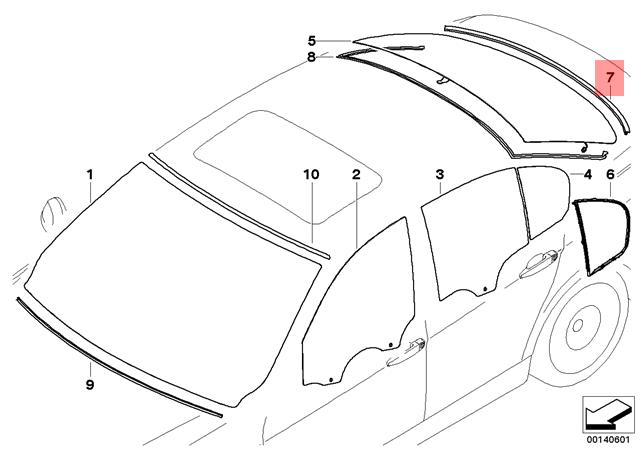 Genuine BMW Series E90 Saloon Rear Window Lower Moulding Trim OEM ...
