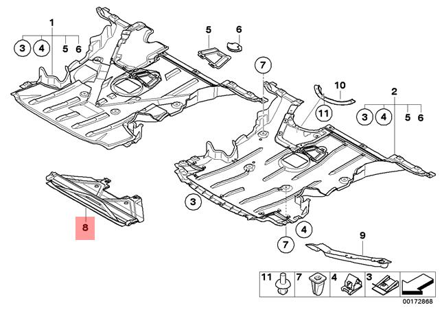 Genuine BMW E81 E82 E87 E90 E91 Radiator Seal Cover Trim Panel OEM ...
