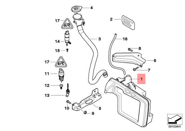 Genuine BMW E60 E60N E63 E63N E64 Windshield Washer Container OEM ...