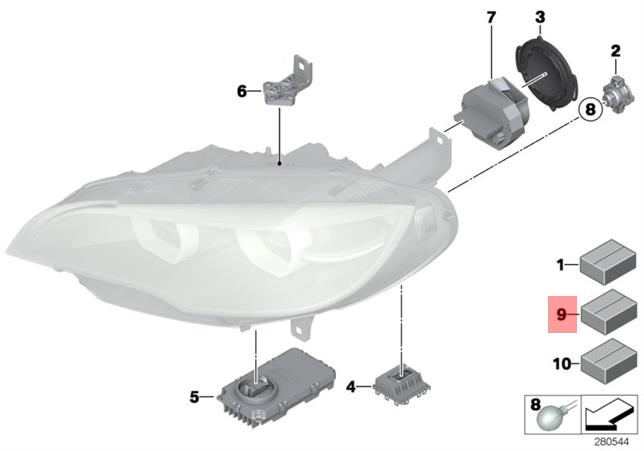 Genuine BMW X5 M E70 X6 E71 E72 Hyb N/S Headlight Repair Kit OEM ...