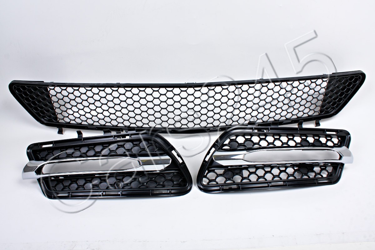 Genuine Front Bumper Grills + Chrome Trims SET 5pcs MERCEDES W212 AMG ...